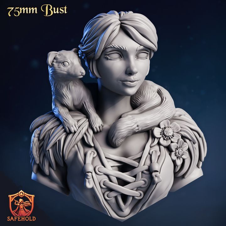 3D Printable The Ermine Girl - Bust by Safehold